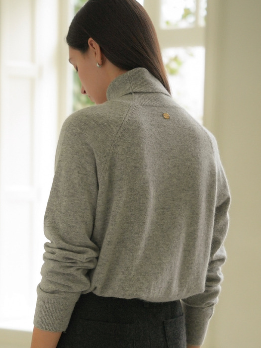 노운베러 Daily wool blended turtleneck knit_Gray - 위시버킷