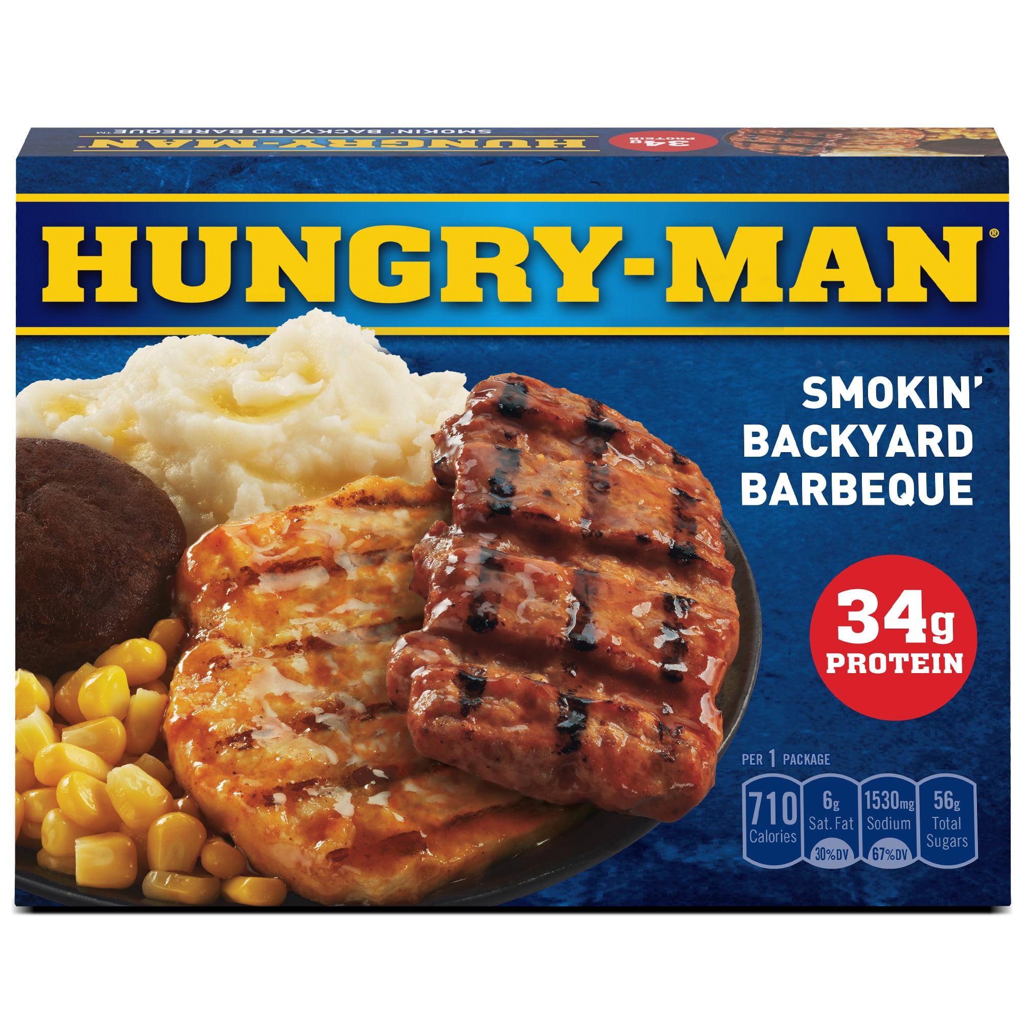헝그리맨 Hungry-Man Smokin' Backyard Barbeque, Frozen Meal, 15.25 oz ...