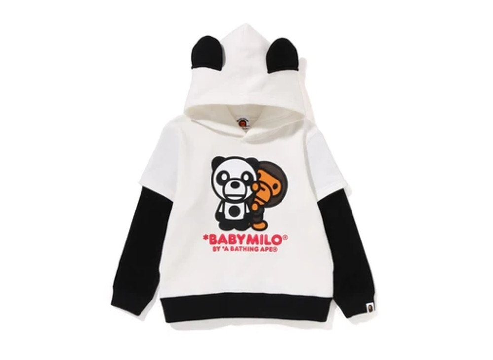 베이프 (베이프정품) 베이비 마일로 판다 레이어드 후드 키즈 BABY MILO PANDA LAYERED PULLOVER ...