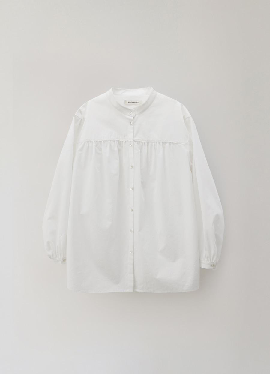 낫띵리튼 Simone cotton shirt (White) - 위시버킷
