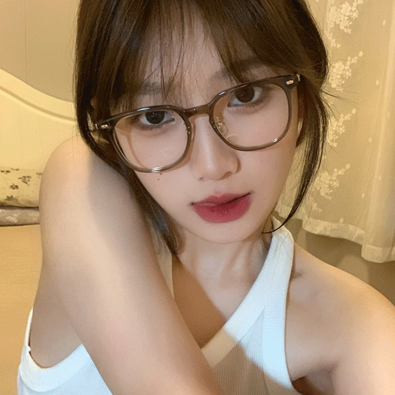 오펜딩 [UV400][얼굴소멸] 스퀘어 투명 안경 뿔테 슬림 안경테 6color - 위시버킷