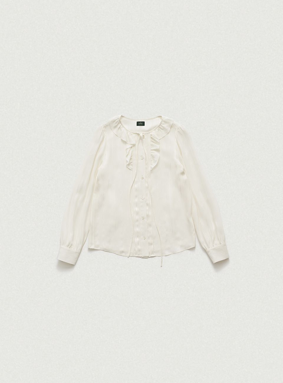 더바넷 Ivory B Logo Jacquard Silk Blouse [1월 중순 순차 배송] - 위시버킷