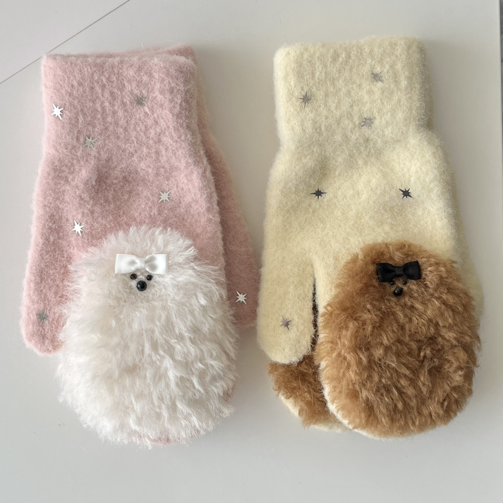 쏠띵즈 2type 귀여운 강아지 겨울장갑 - 위시버킷