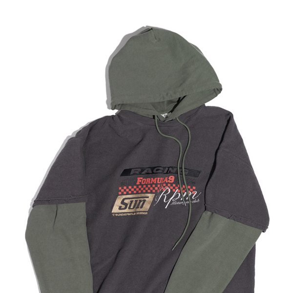 선데이후르츠마켓 RPM RACING HOODIE CHARCOAL - 위시버킷