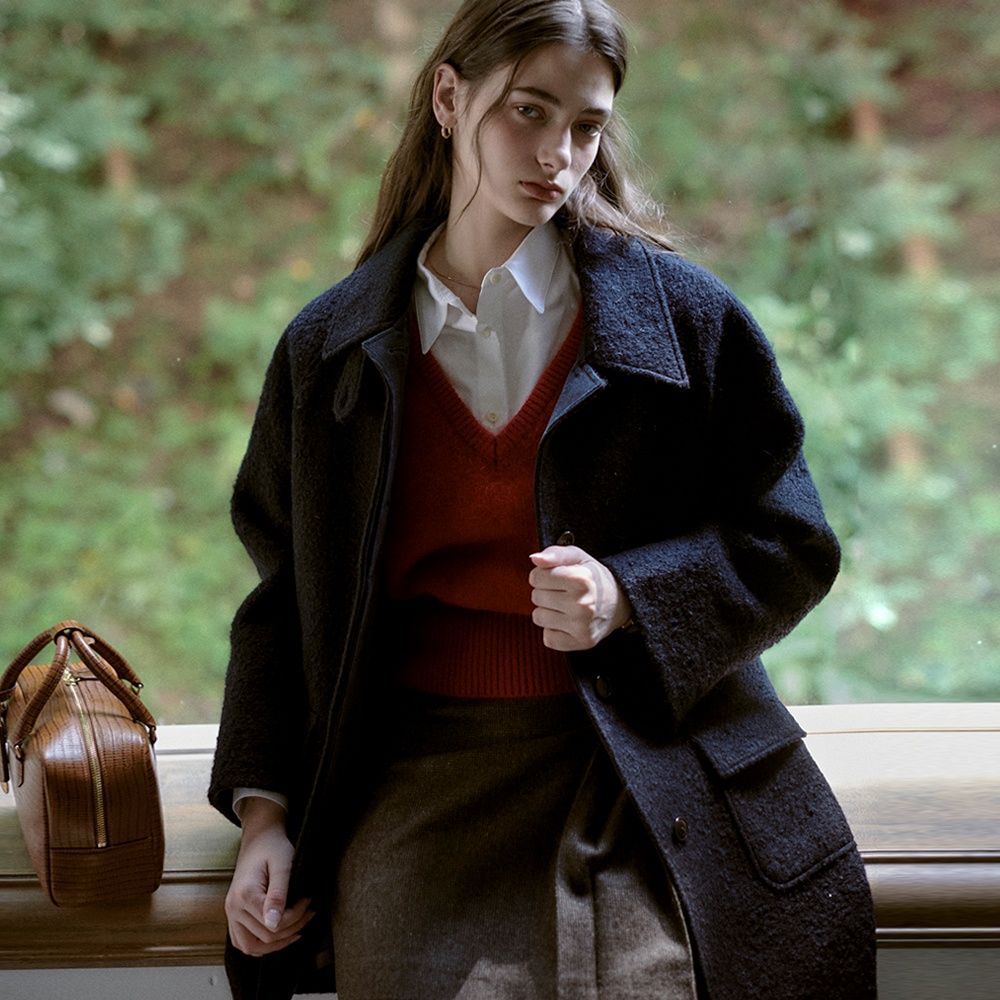 패브릭컬러지 Classic Wool Half Coat_2color - 위시버킷