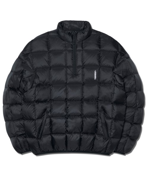 노매뉴얼 SQR PADDED HALF ZIP-UP JACKET - BLACK - 위시버킷