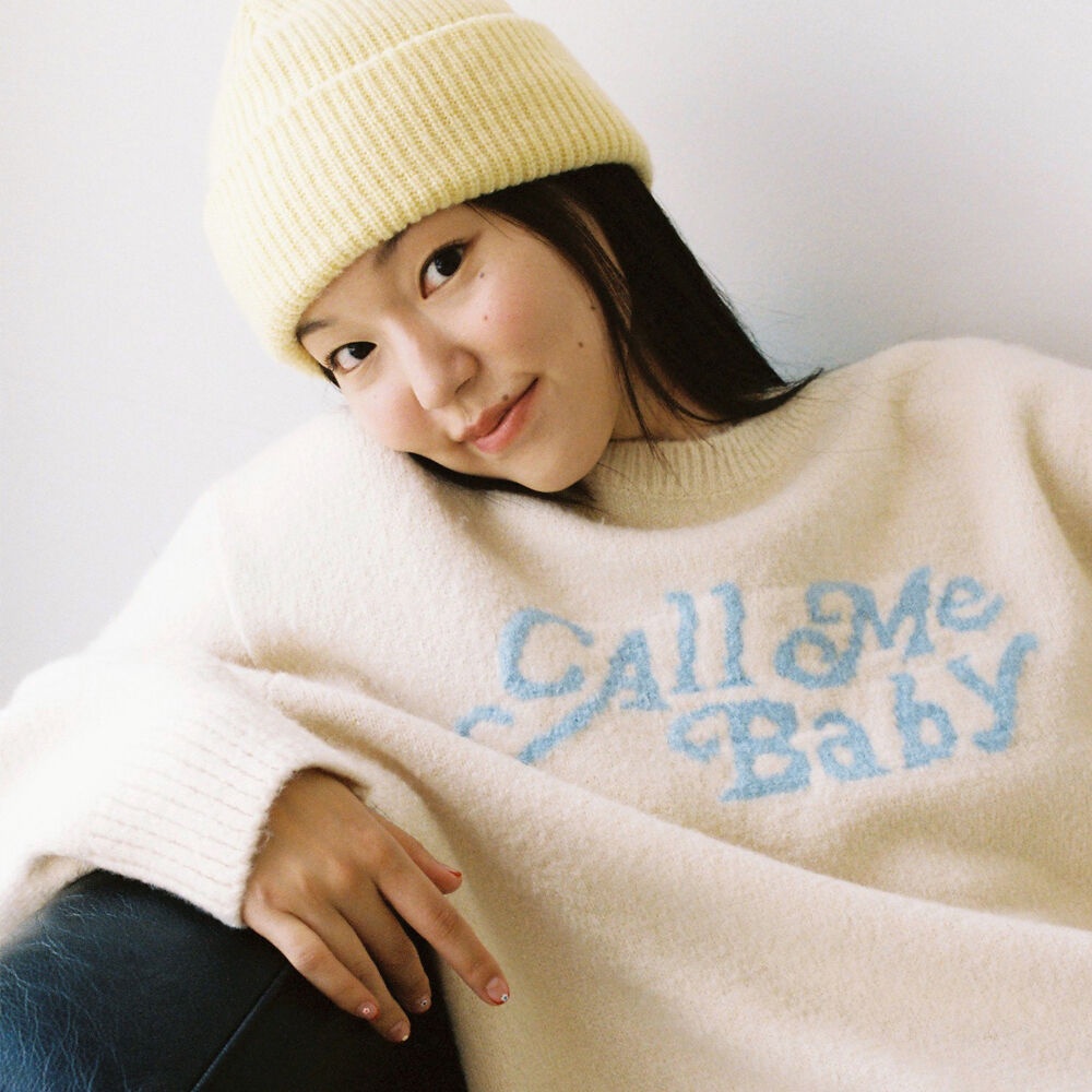 콜미베이비 Adorable Cursive Logo Knit (Ivory) - 위시버킷