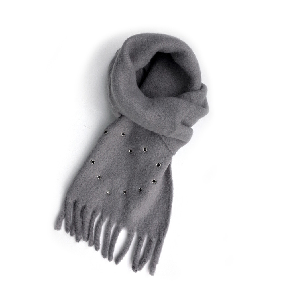 피스메이커 PIECEMAKER HEART EYELET HEAVY MUFFLER (CHARCOAL) - 위시버킷