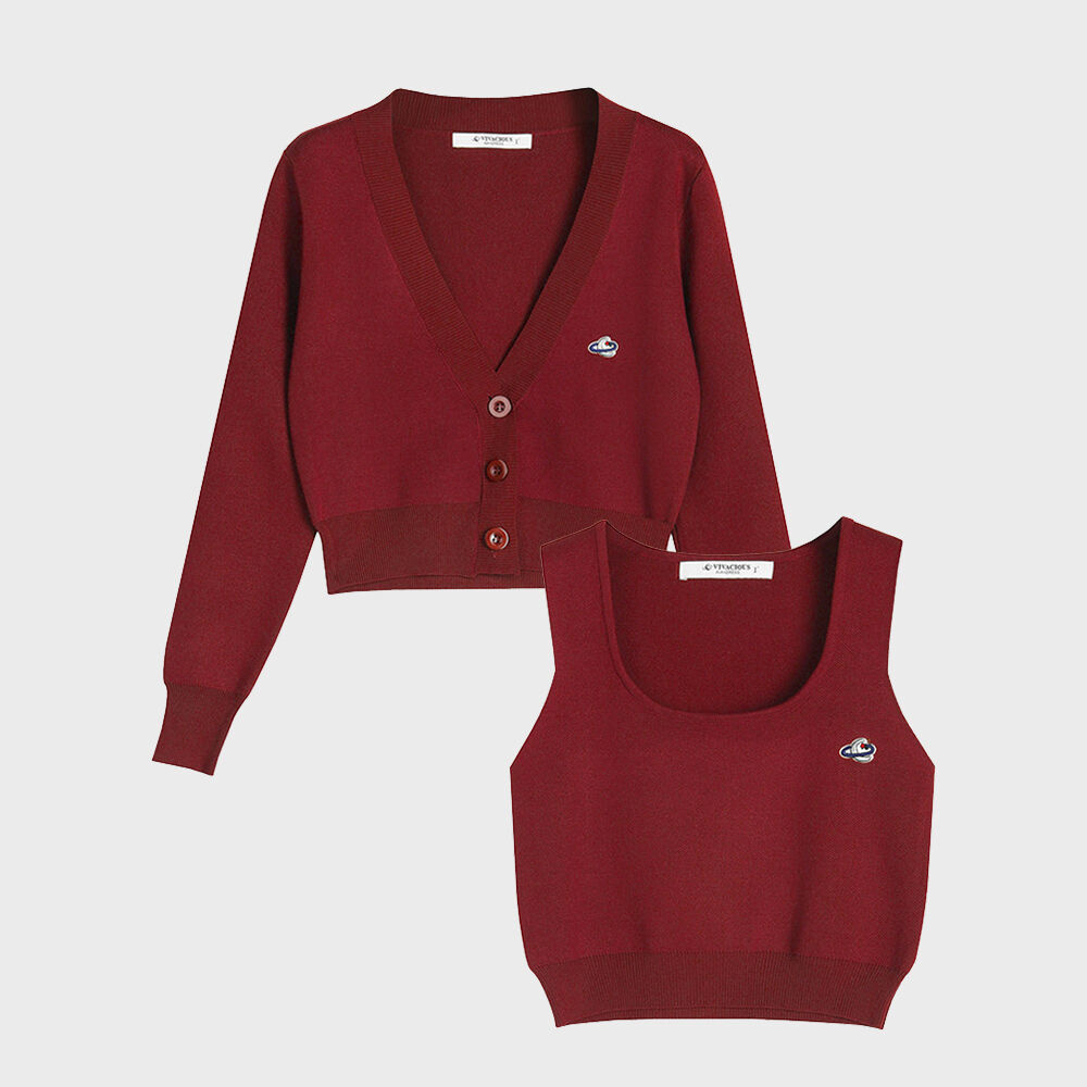 어반드레스 Minimal Crop Sleeveless Set RED - 위시버킷