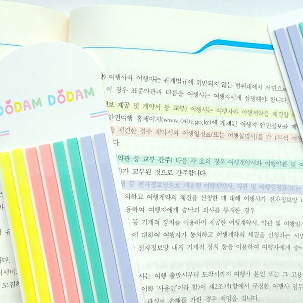 컬러풀오피스 파스텔 롱인덱스 하이라이터 얇은 플래그 북마크 붙이는 형광펜 투명 책 독서 밑줄 스티커 위시버킷