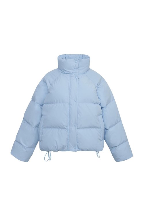 더페니 HIGH NECK SHORT PADDING - Blue - 위시버킷