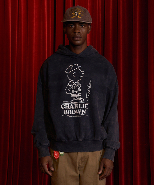 펜필드 펜필드(PENFIELD) [P X PEANUTS] CHARLIE BROWN SWEAT HOODIE NAVY ...