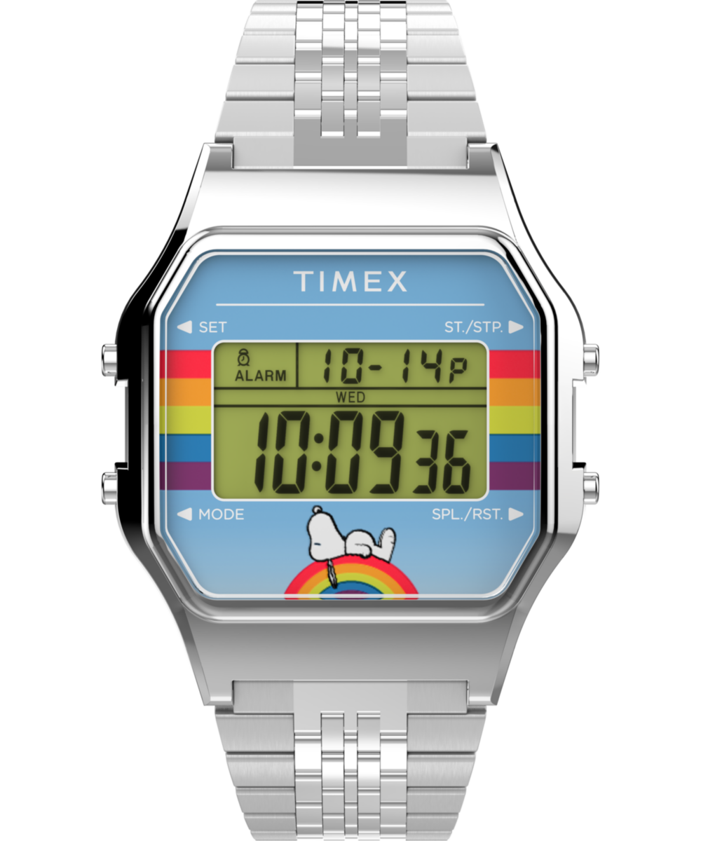 타이맥스 Timex T80 x Peanuts Dream in Color 34mm Stainless Steel Bracelet ...