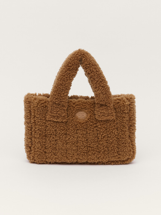 시엔느 Shearing Bear Padding Bag (Brown) - 위시버킷