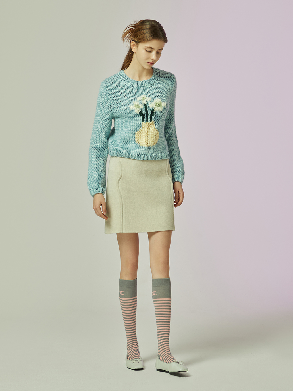 데카브 [CC X KAKEKIKOKU] 화병 니트 풀오버_C234KSK204 - 위시버킷