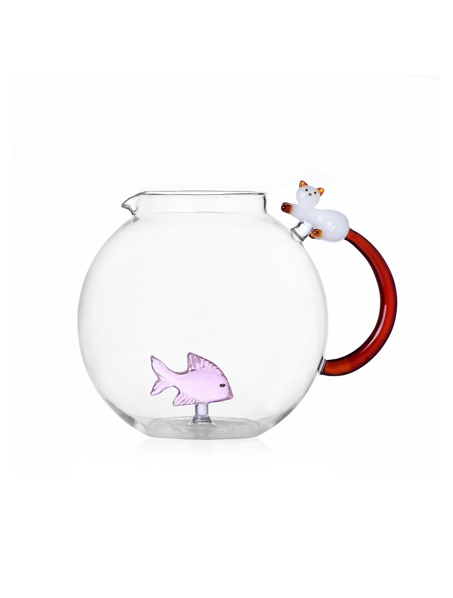 이첸도르프 Tabby Cat Jug Pink Fish&White Cat With Amber Tail - 위시버킷