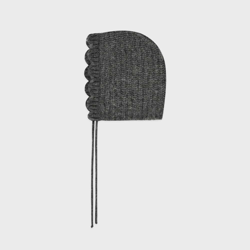 시눈 Knit Bonnet Hat (Dark Melange Grey) - 위시버킷