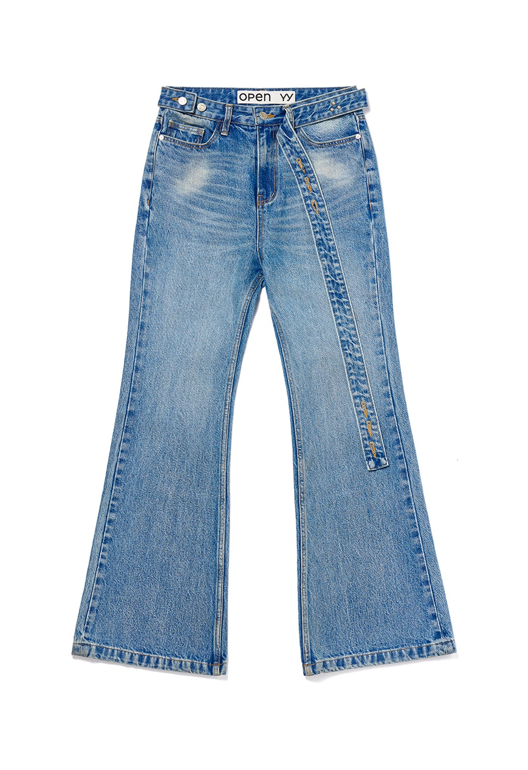더오픈프로덕트 BELTED LOOSE BOOTCUT JEAN, BLUE - 위시버킷