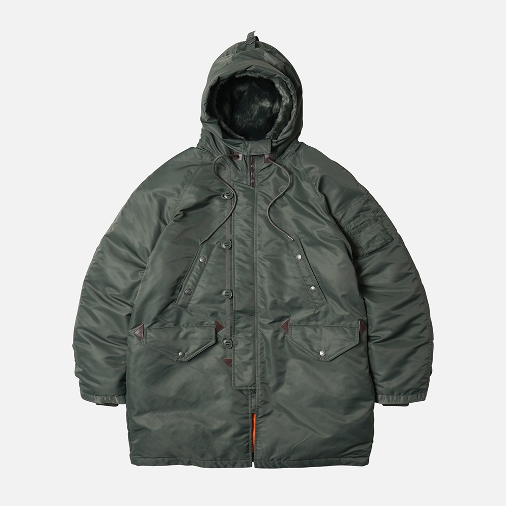 프리즘웍스 Heavy nylon N3B parka _ sage green - 위시버킷