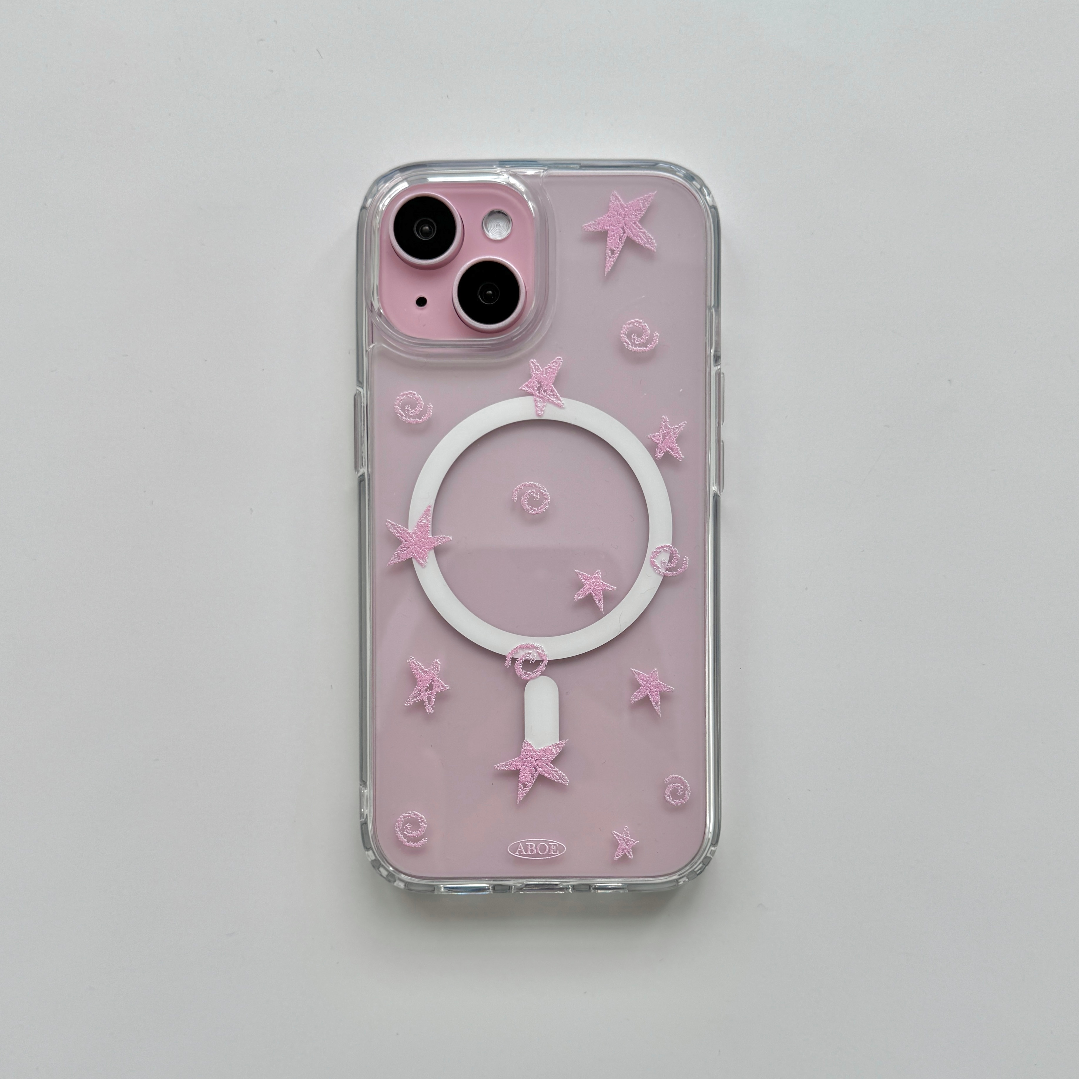 아비오에 ABOE Pink Star candy Magsafe Jellyhard Case - 위시버킷