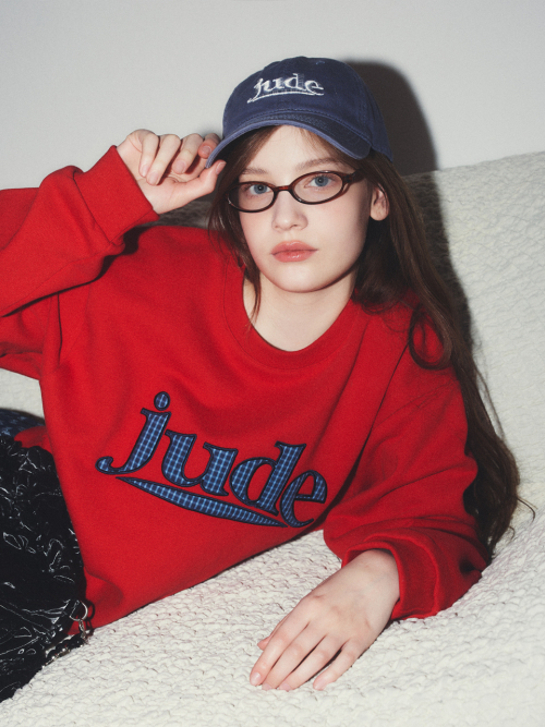 모어쥬드 Jude logo patch sweatshirt red - 위시버킷