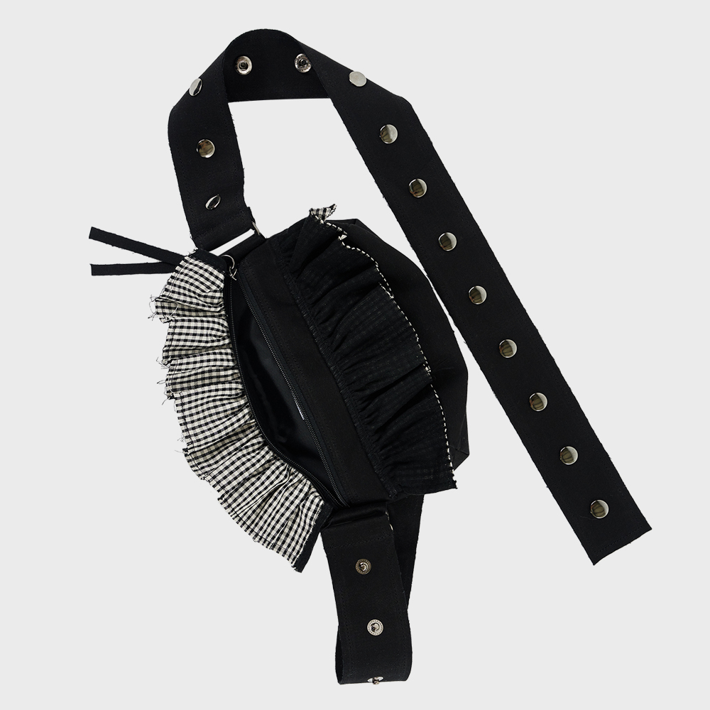 큘 Boho ruffle belt bag [Black] - 위시버킷