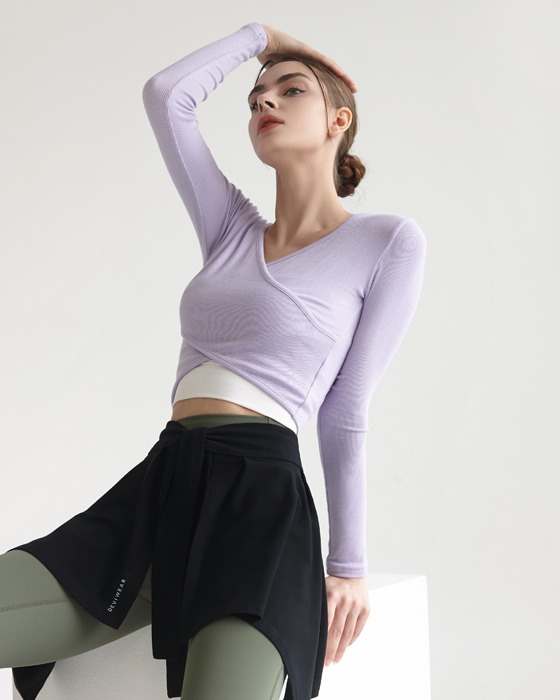 데비웨어 커브 랩 크롭티DEVI-T0041-라벤더 - 위시버킷