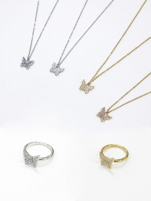 카인더베이비 [단독] cubic butterfly necklace / ring (택1) - 위시버킷