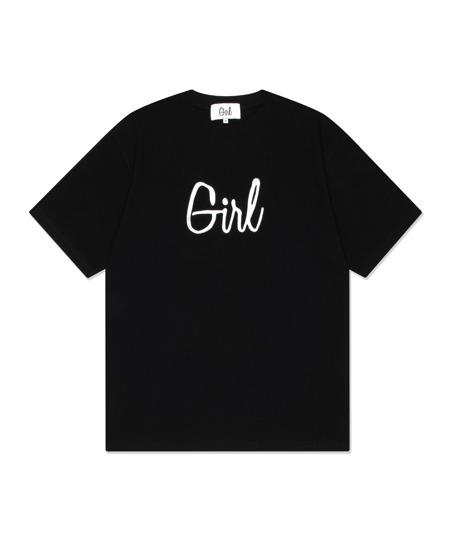 걸 GIRL TYPO LOGO TEE black - 위시버킷