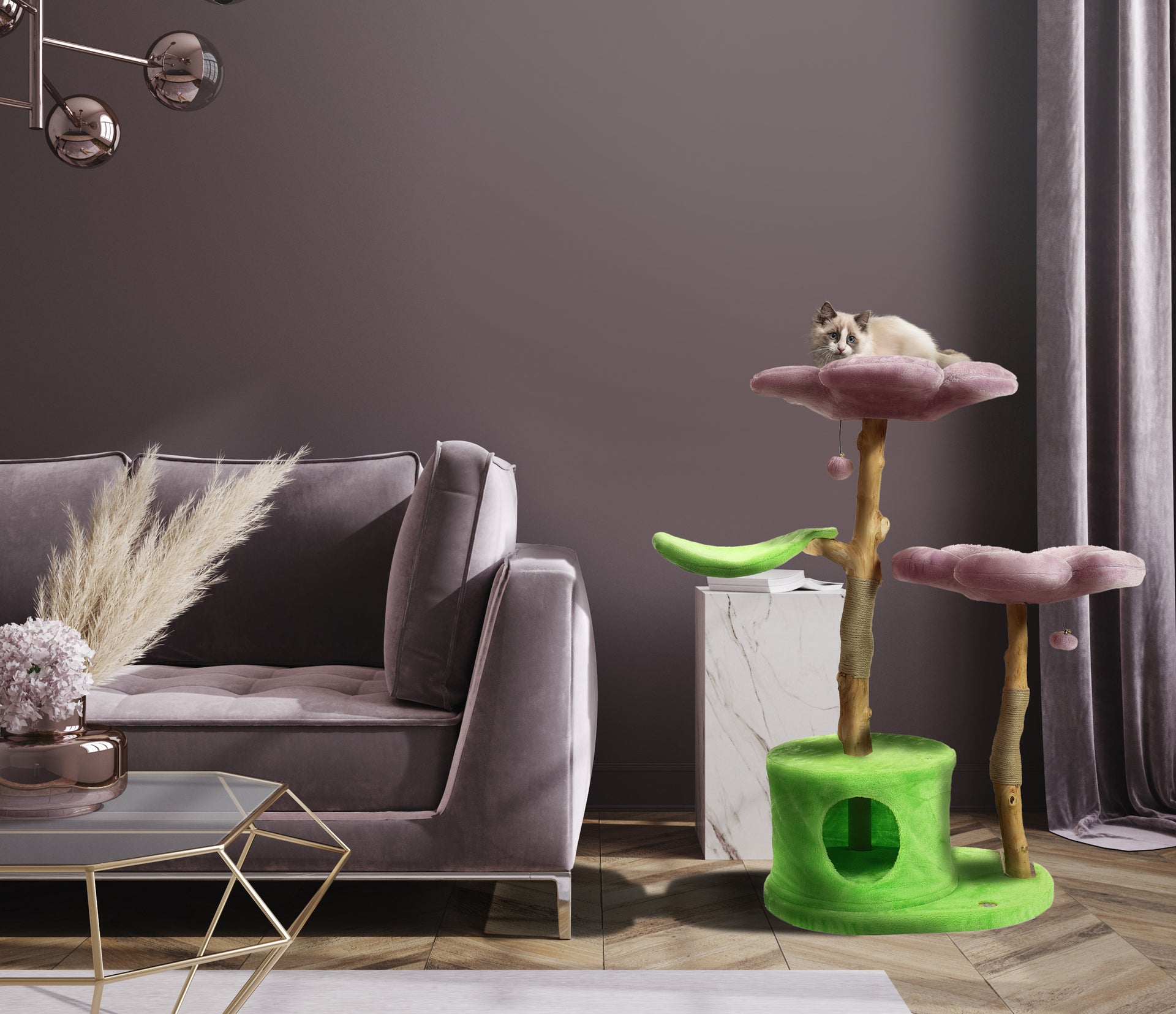 KBSPETS LAVENDER TRES - KBS FLORAL CAT TREE - 위시버킷