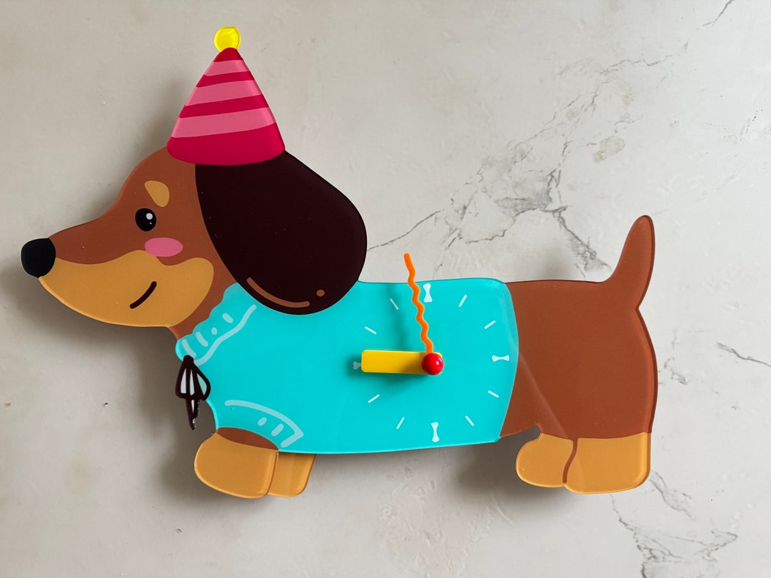 MEISD Customizable Dachshund Clock with Wagging Leg – Adorable Sausage ...