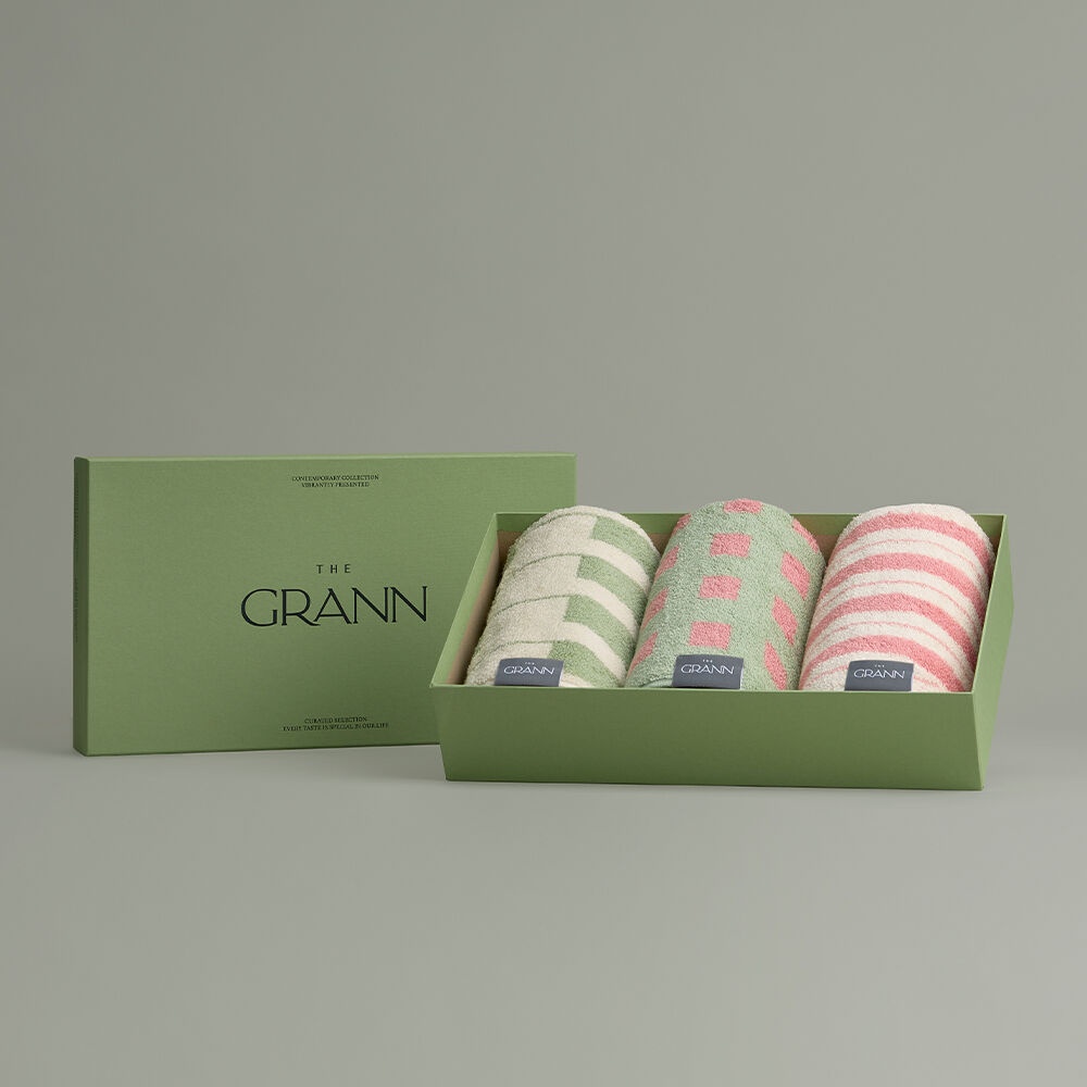 그란 [29CM단독] [선물포장] 페이스 타월 - 3P - 그린 크러스트 1P + 스트로베리 초콜릿 1P + 핑크 마카롱1P - 위시버킷