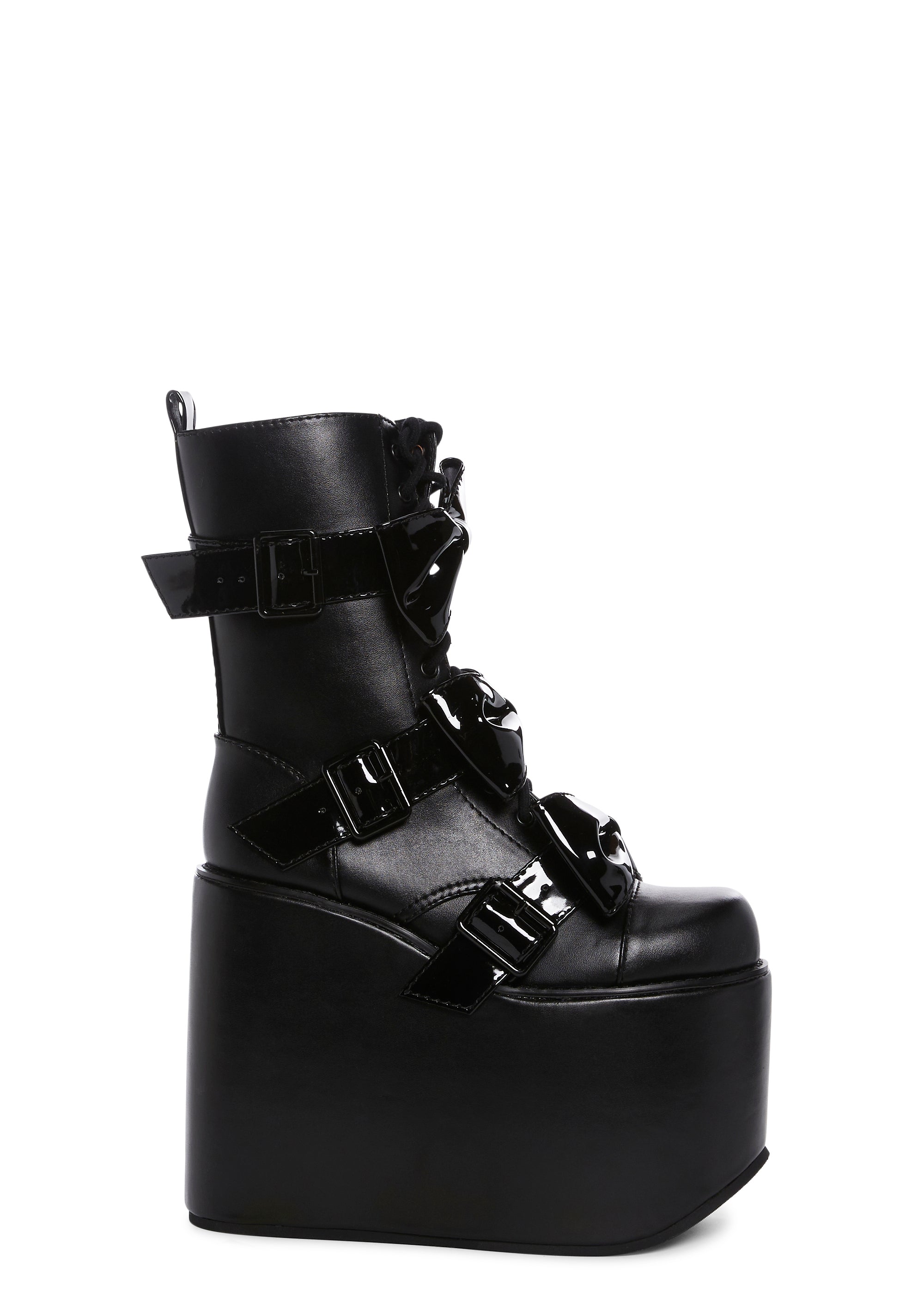 슈가스릴즈 Big Bow Traitor Boots - Black - BLACK / US 9 - 위시버킷