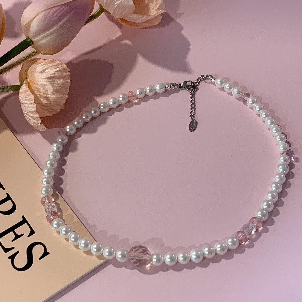 키치앤피피 (키치앤피피) pink ade 진주 목걸이(아이브 장원영,레이님 착용) - 위시버킷