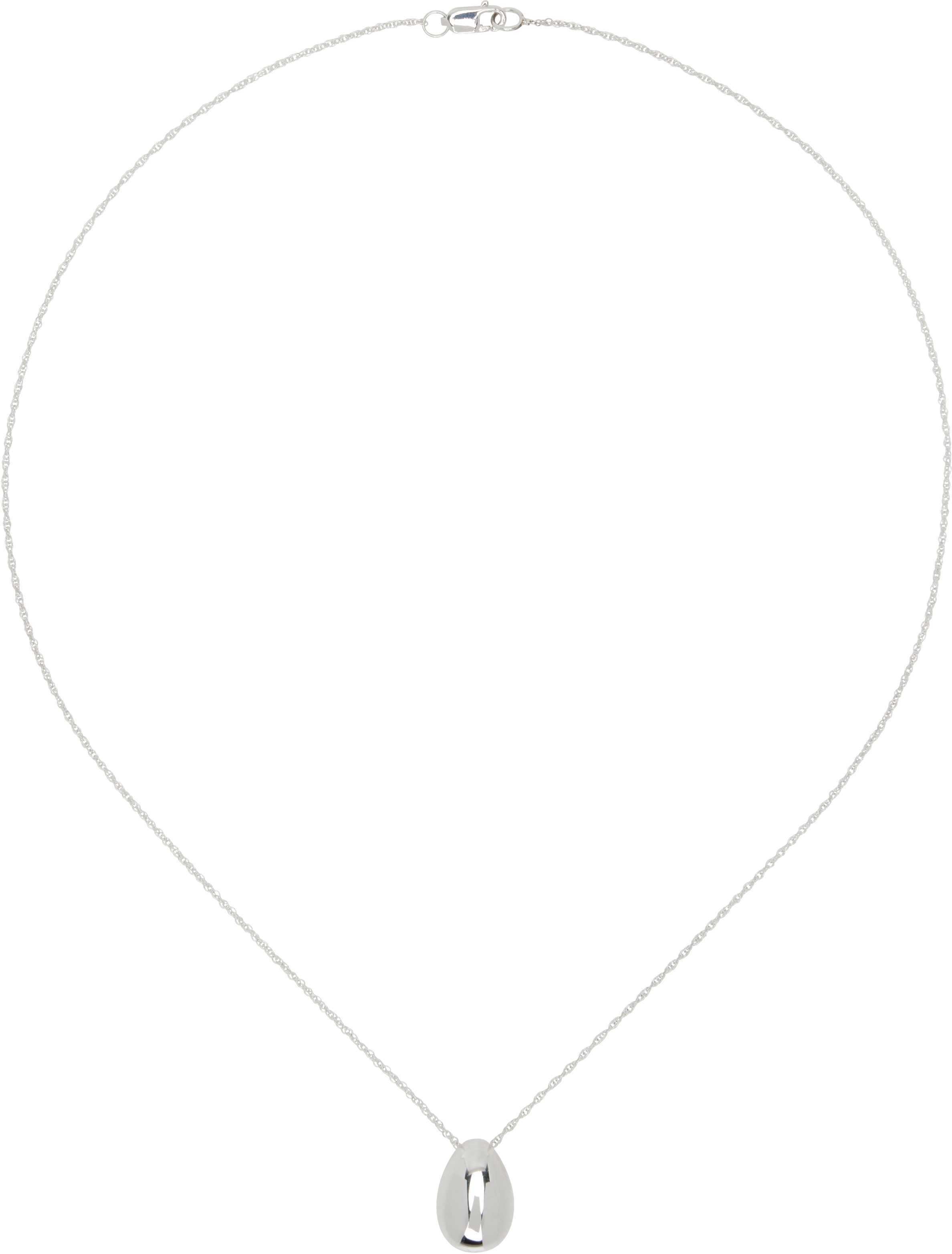 소피부하이 Silver Tiny Egg Pendant Necklace - 위시버킷