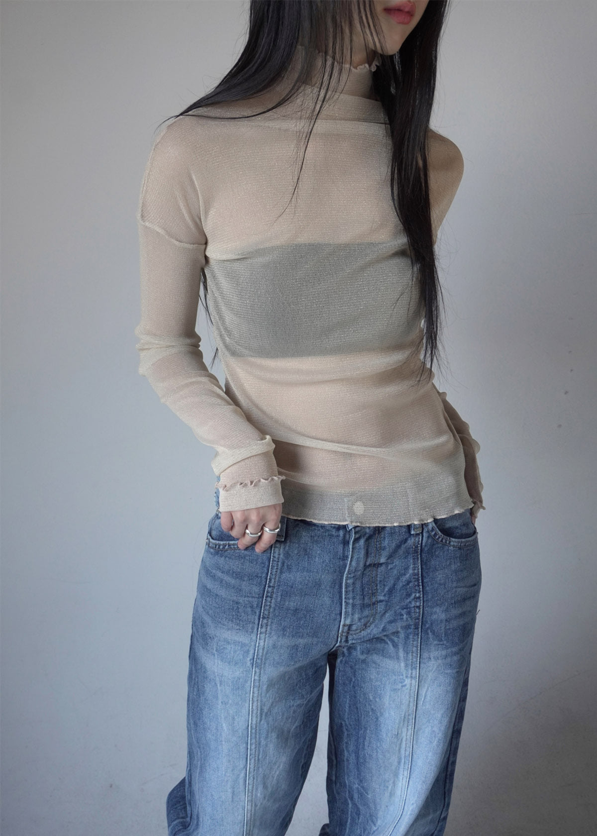 랩트 RAPT Sheer Twinkle Wave Tee (2c) - 위시버킷