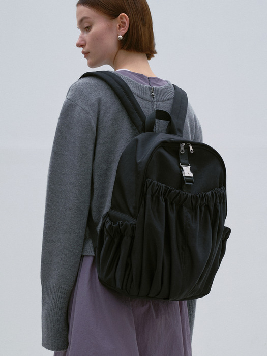 아코크 Gathered Backpack_Black - 위시버킷
