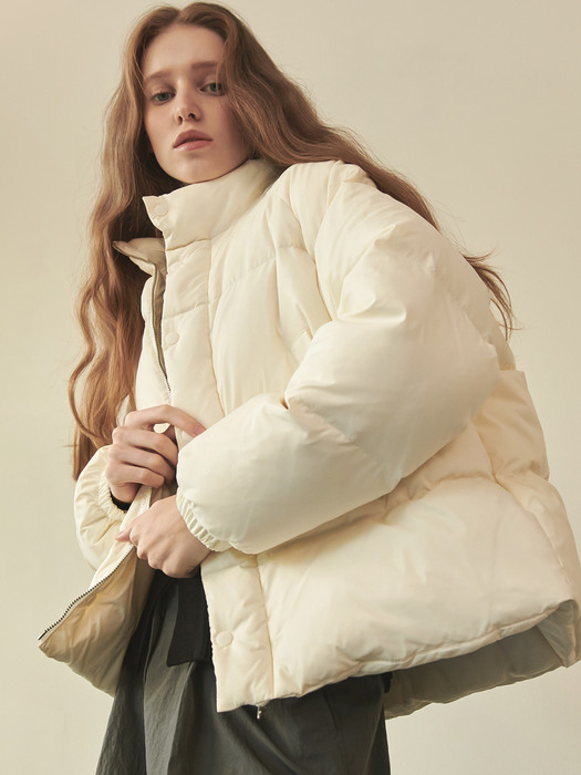 론론 [리퍼브] RR DUCK DOWN SHORT PADDING IVORY - 위시버킷