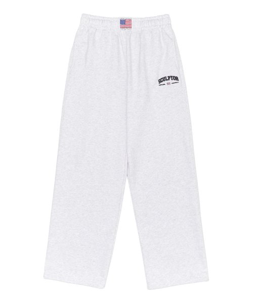 스컬프터 Classic Varsity Sweat Pants White Melange - 위시버킷