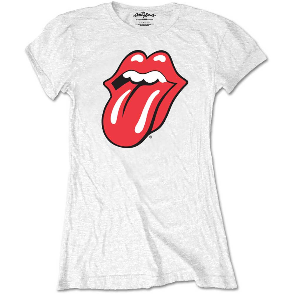매드몽키 공식 THE ROLLING STONES 더 롤링 스톤즈 Classic Tongue 여성용 반팔 티셔츠 (화이트) - 위시버킷