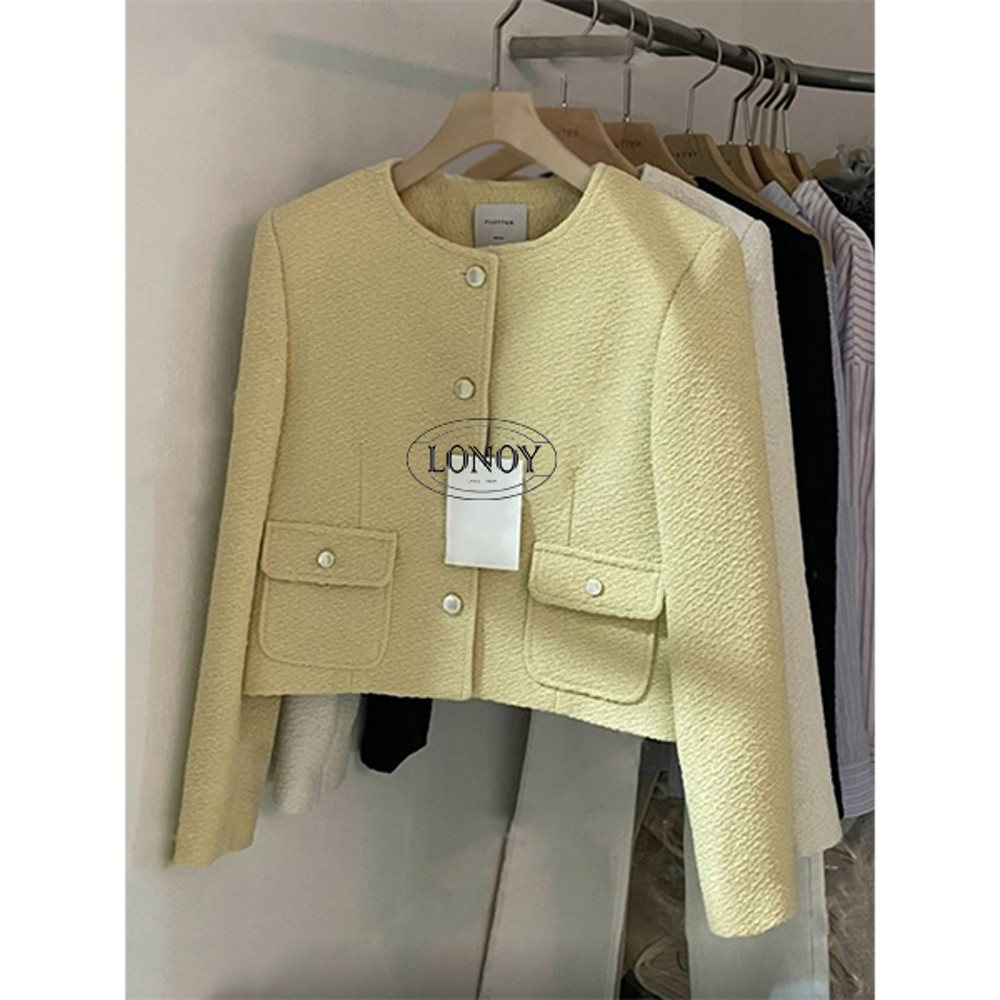 로노이 (당일) 플러터 버터 자켓 3col 아이보리 옐로우 블랙 inouf - 위시버킷