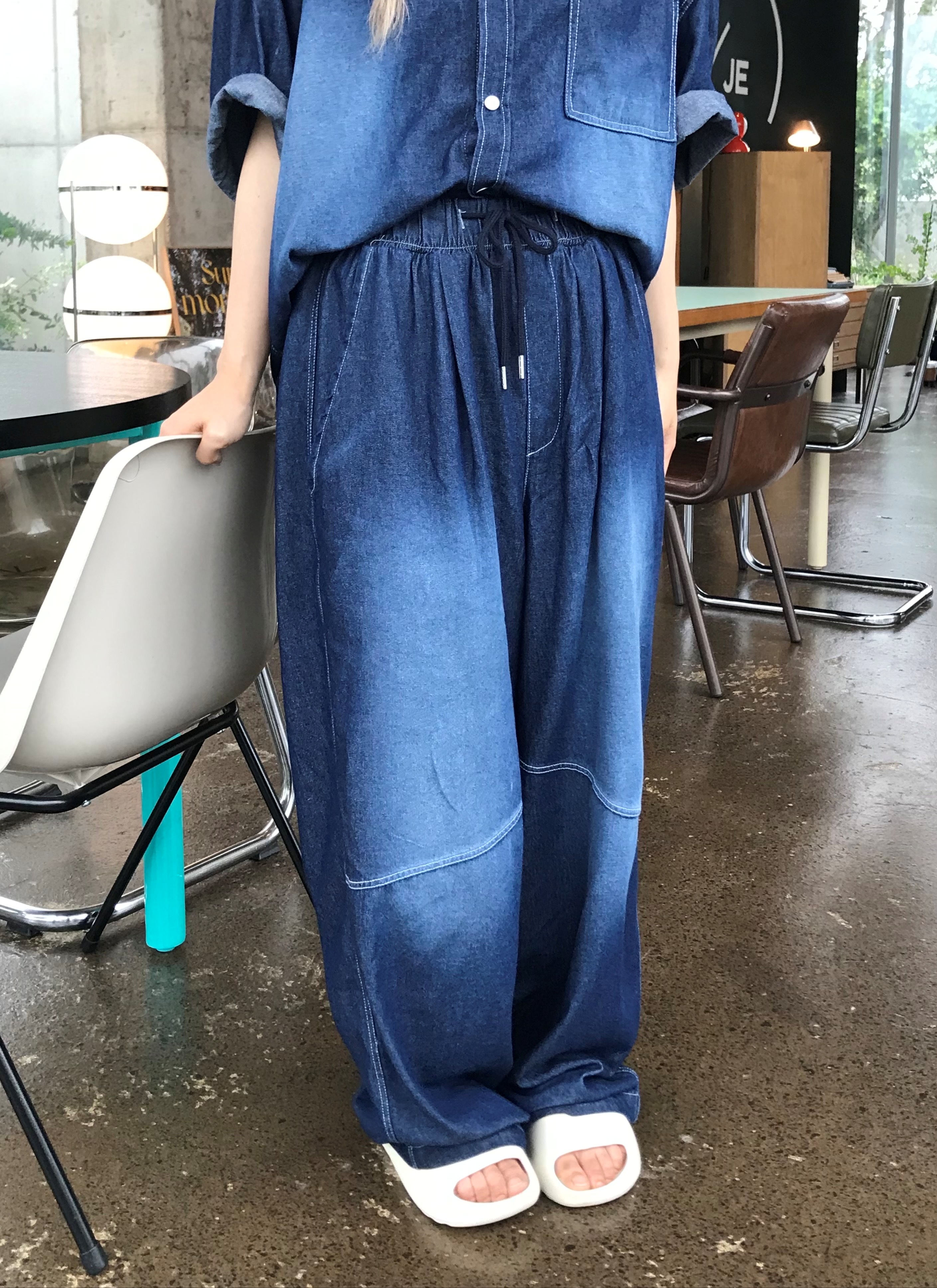 아르코이리스 Deep ocean denim set up pants 딥 오션 데님 셋업 팬츠 - 위시버킷