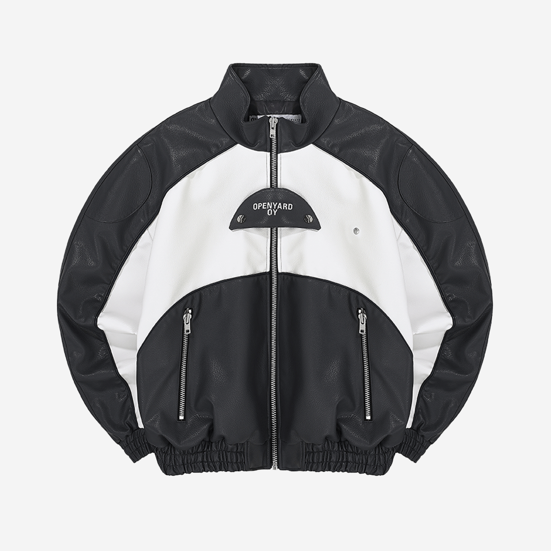 오와이 OY OY Vegan Leather Butterfly Biker Jacket Grey - 위시버킷