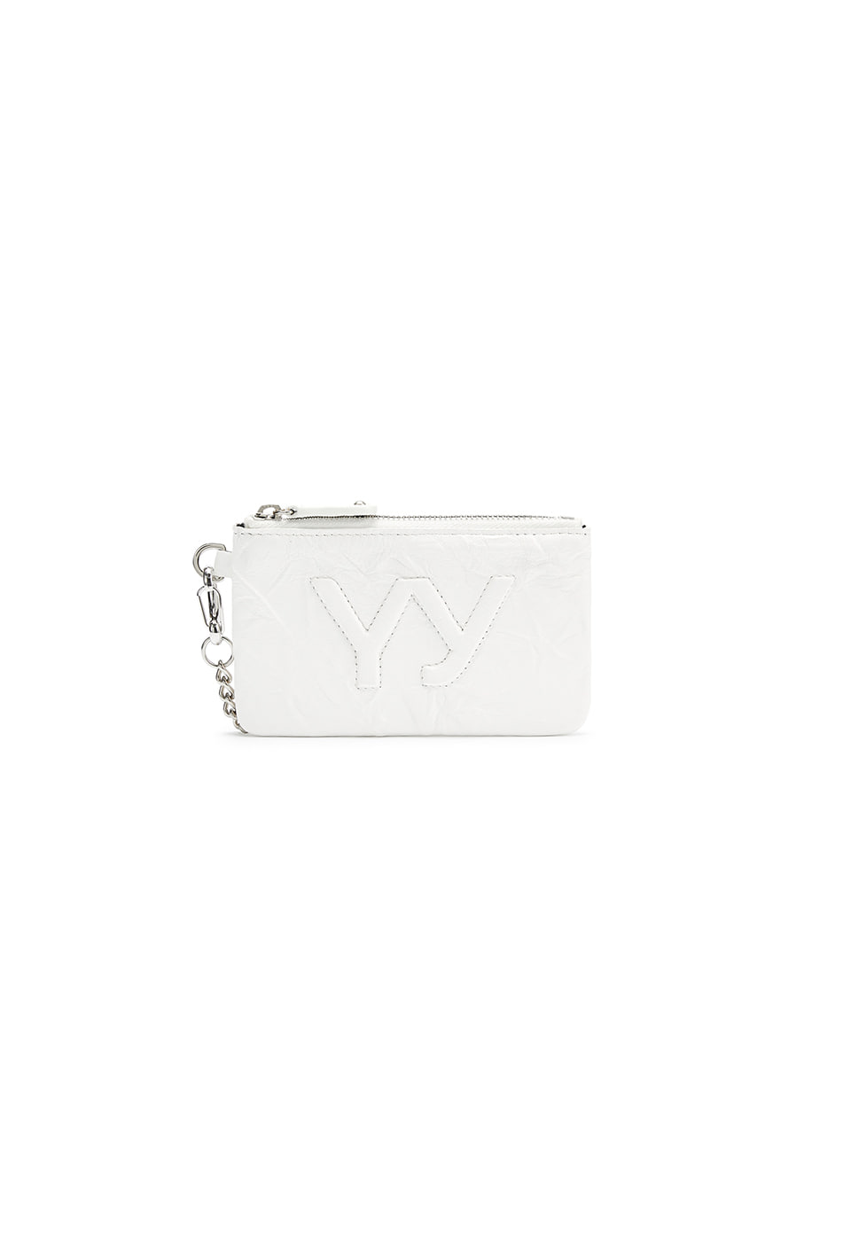 더오픈프로덕트 YY CRINKLE CHAIN WALLET WITH MIRROR, WHITE - 위시버킷
