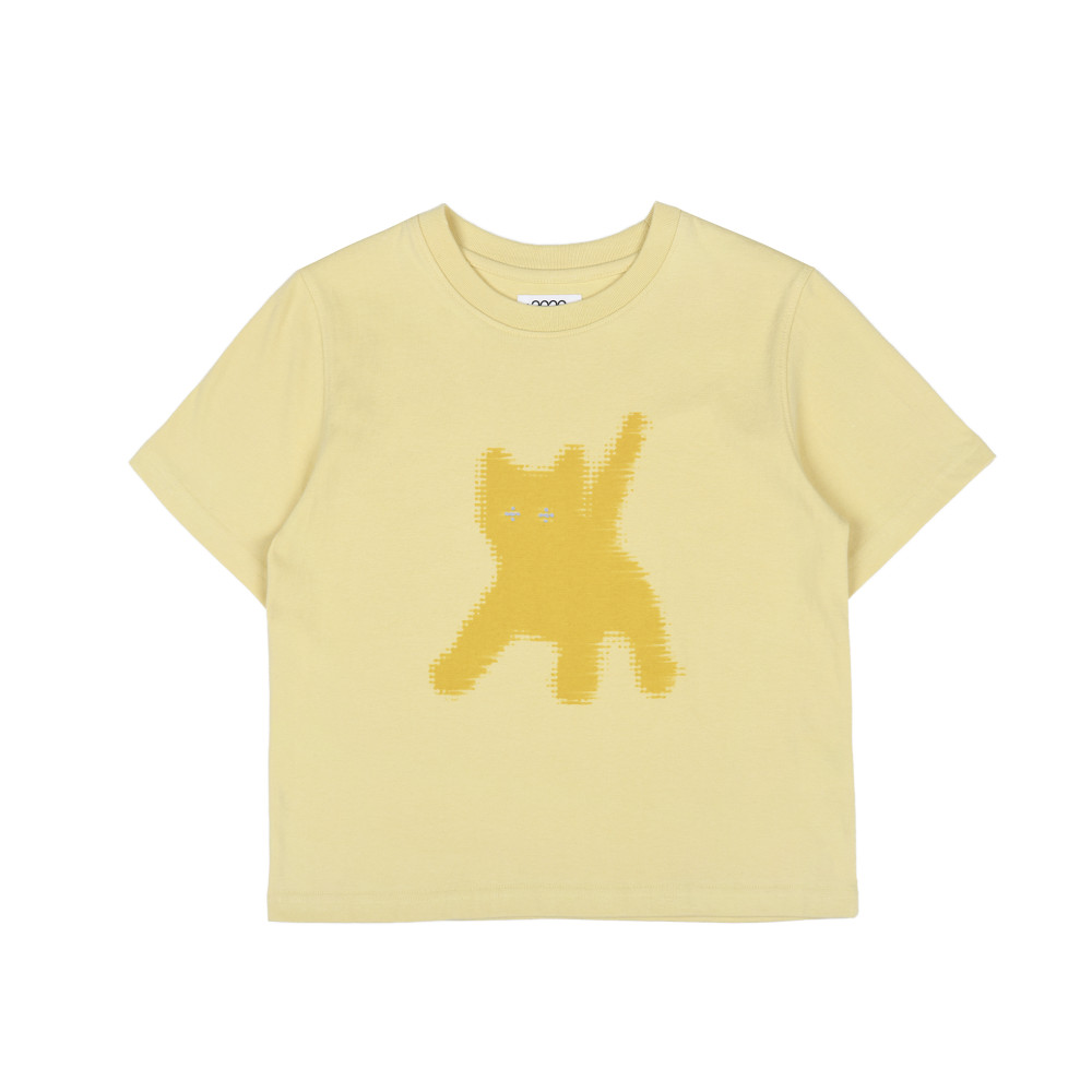 에이이에이이 에이이에이이 aeae FLASHED CATS EYE CROP T-SHIRTS [YELLOW] - 위시버킷