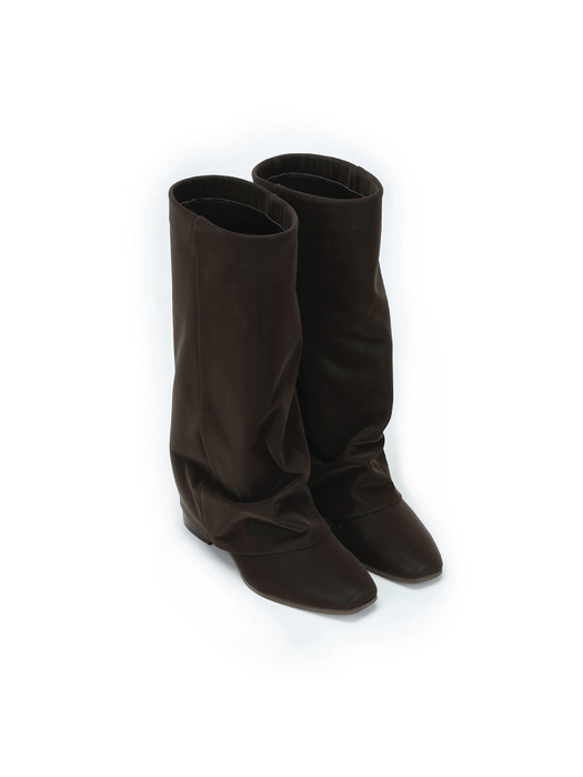 쓰리투에이티 Wrinkle Leather Boots (Dark Brown) (225-255) - 위시버킷