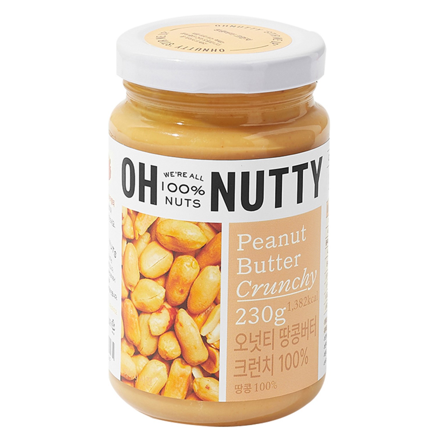 오넛티 오넛티 땅콩버터 크런치 100%, 230g, 1개 - 땅콩버터잼 | 쿠팡 - 위시버킷