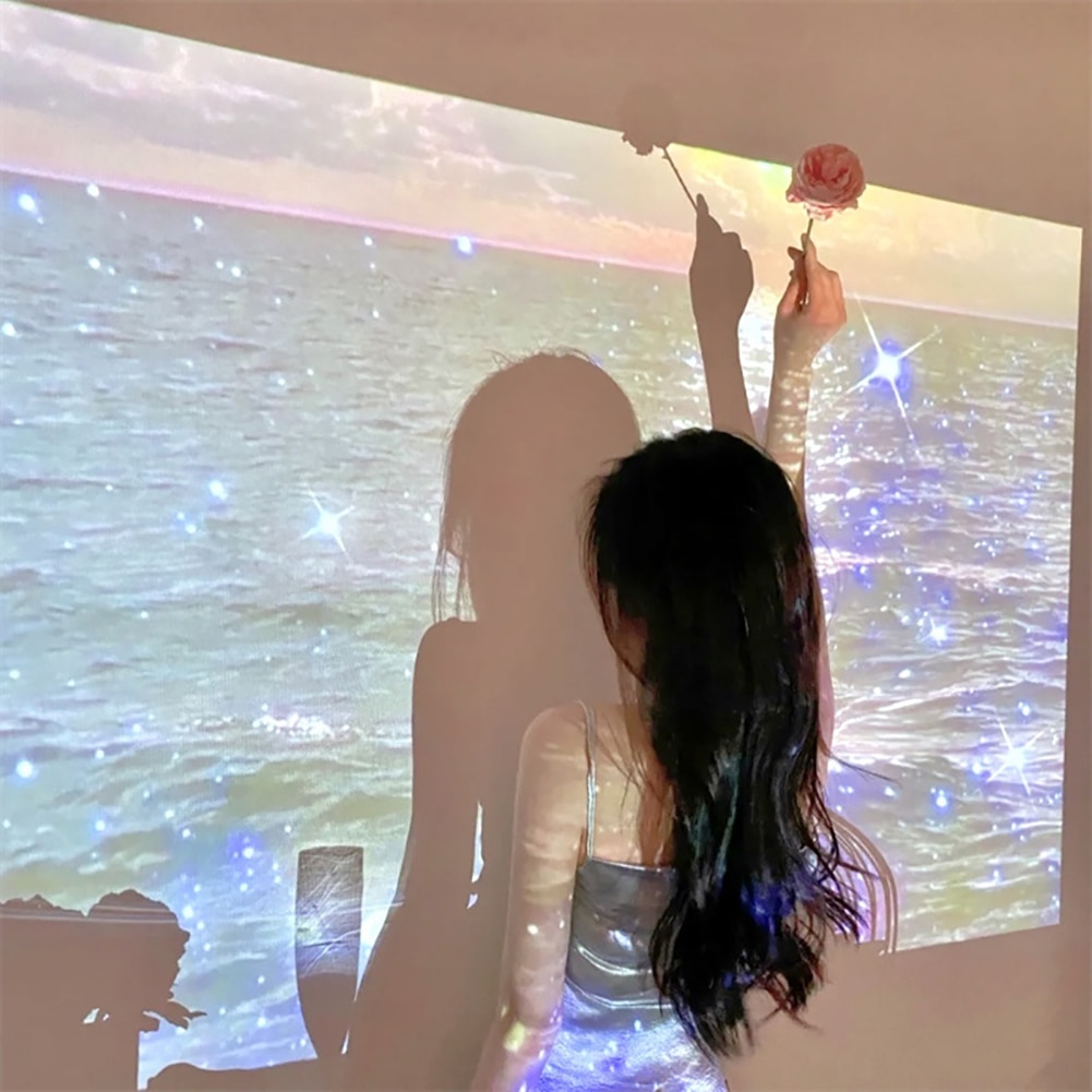 Ins 풍경 프로젝션 램프 바다 구름 풍경 프로젝터 사진 소품 창의적인 사진 배경 벽 조명 파티 장식 위시버킷