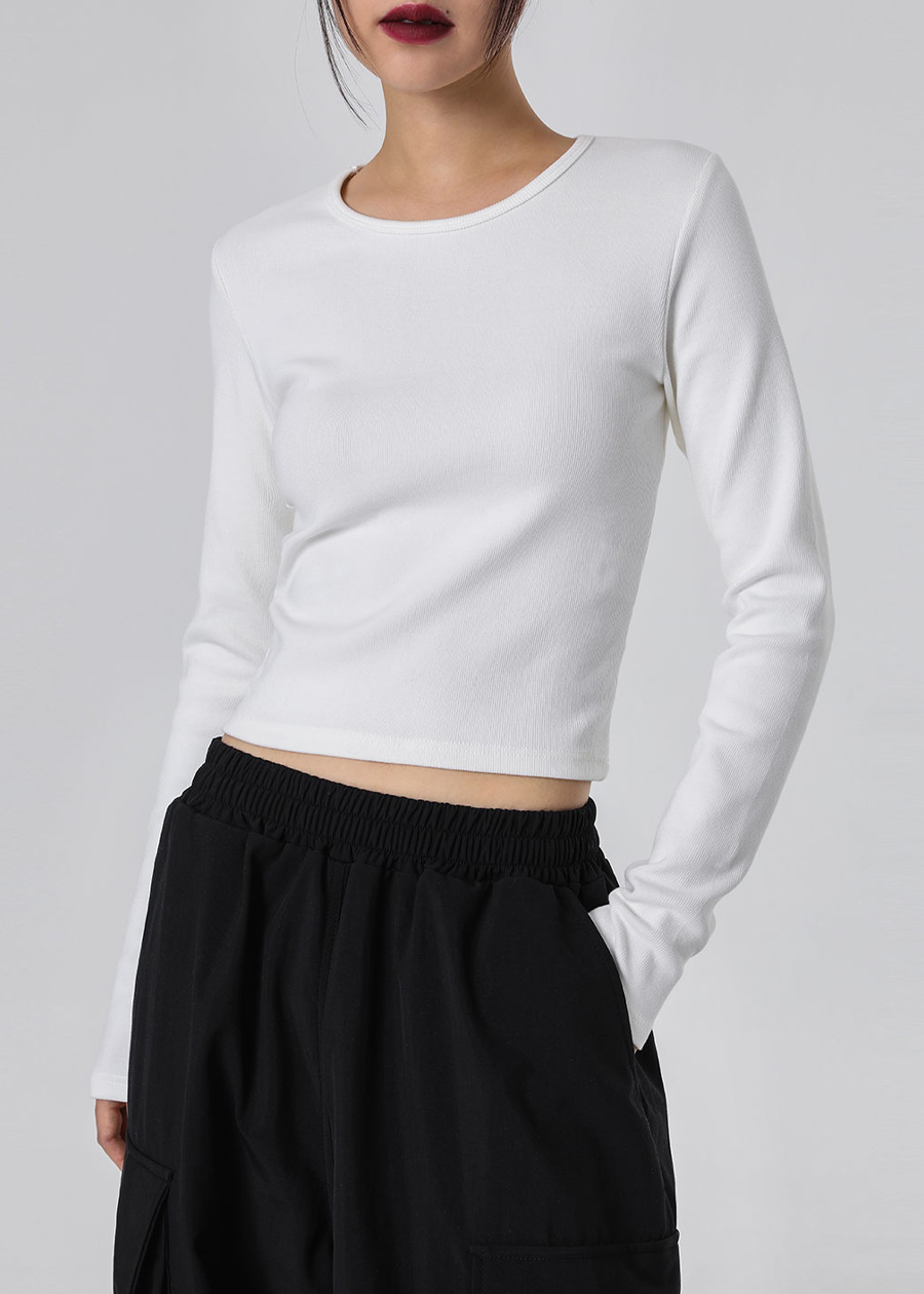 블랙업 블랙업 [1만장판매] [MADE] 포키즈 크롭 긴팔티 (2SIZE) - 위시버킷