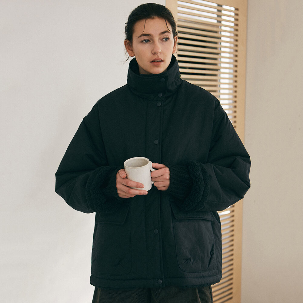 얀13 BOA FLEECE PADDING JACKET_BLACK - 위시버킷